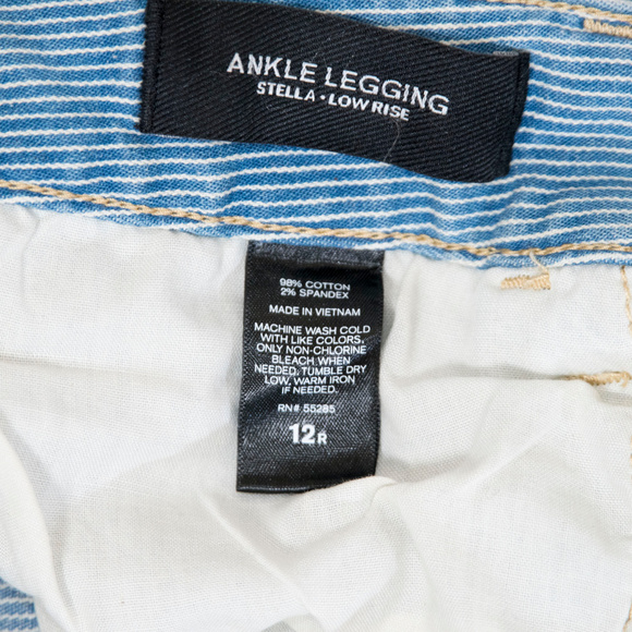 Express | Jeans | Blue White Striped Express Ankle Legging Jeans | Poshmark